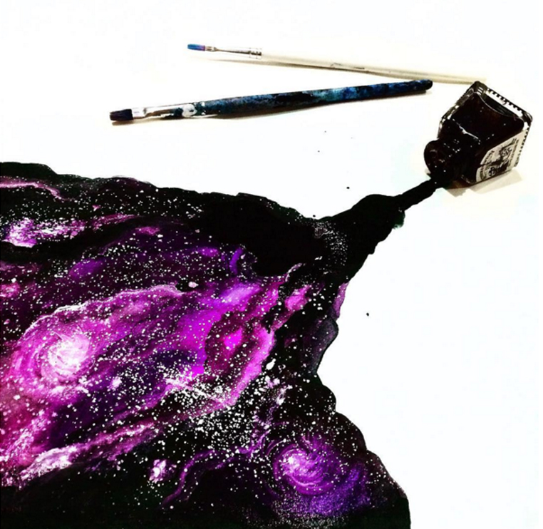 瞬間墜入充滿未知感的宇宙 正妹插畫家用水彩畫出一片片奇幻星空 | Danielle Foye、正妹、插畫、插畫家、宇宙 | 生活發現 | 妞新 ...